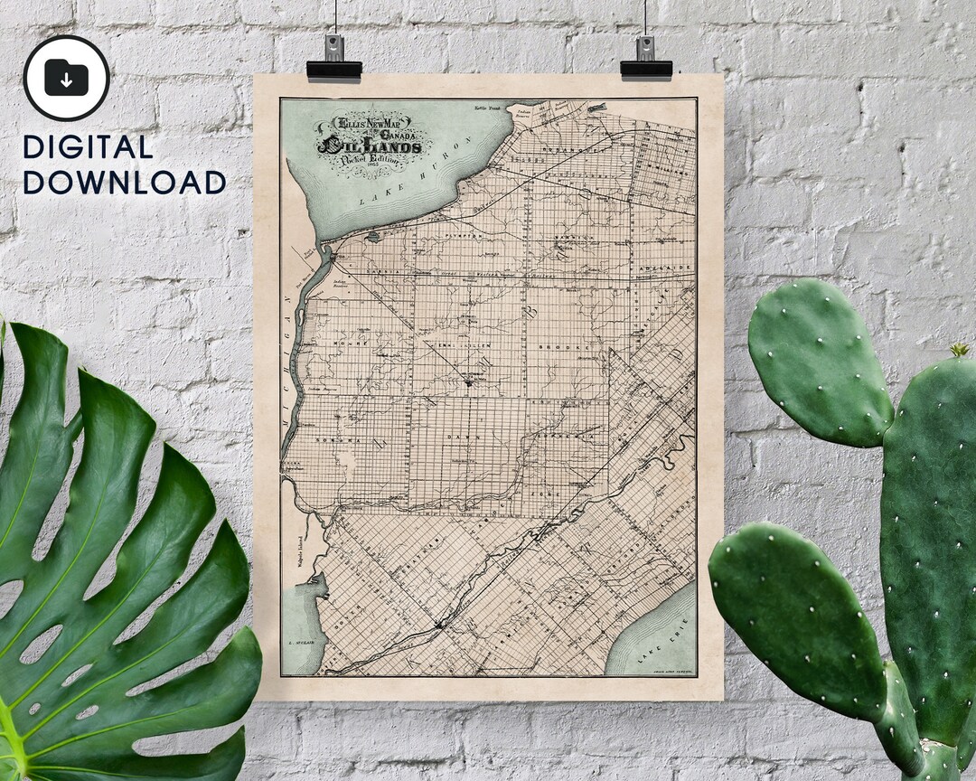 Vintage Map of the Canada Oil Lands - Lambton—kent—middlesex and ...