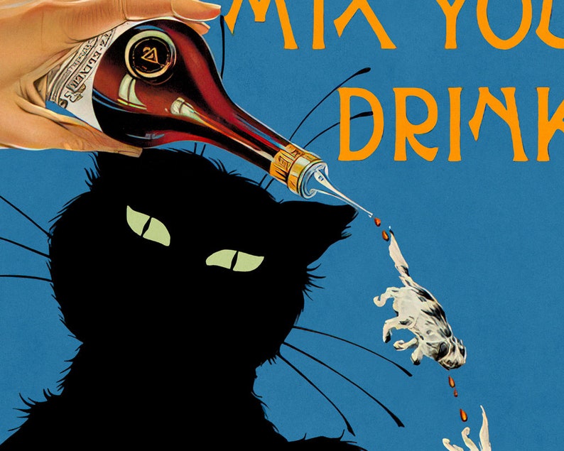 Digital Download - Mix Your Gin With Catz Bitters. Vintage Ad - Etsy