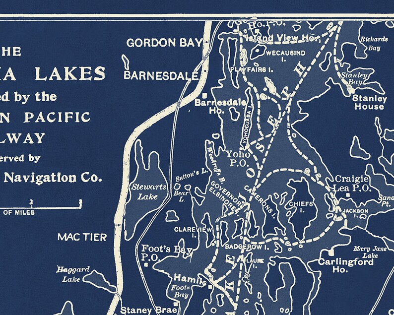 Digital Download - Vintage Map - Muskoka Lakes, 1924 - Etsy