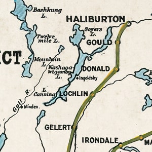 Digital Download - Vintage Map of Kawartha Lakes District and ...