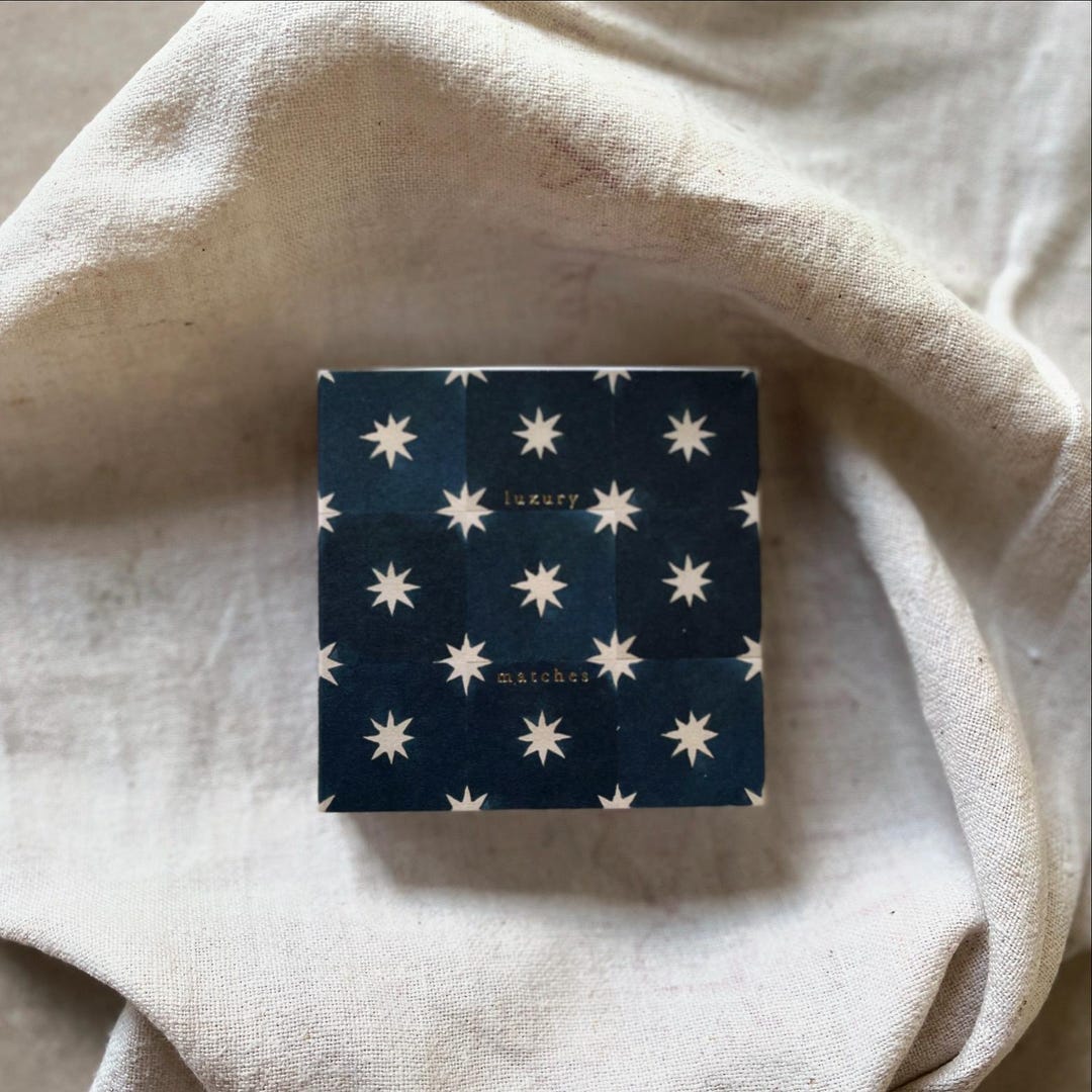 Navy Star Tile Match Box Luxury Long Matches Decorative Matches ...
