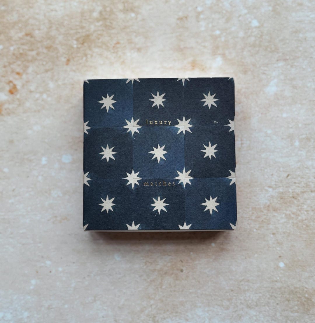 Navy Star Tile Match Box || Luxury Long Matches || Decorative Matches ...
