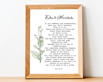 Dont Hesitate Poem - Etsy