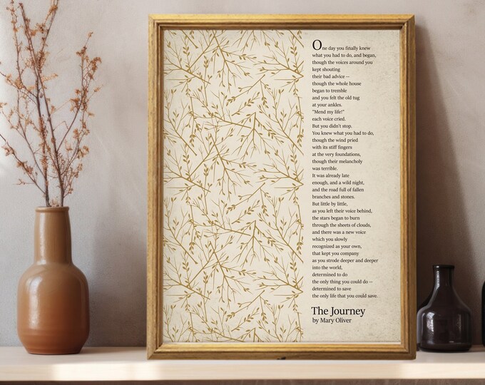 The Journey by Mary Oliver - Etsy