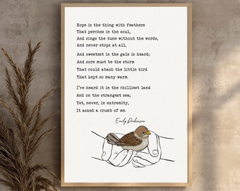 Hope Emily Dickinson Poem - Etsy