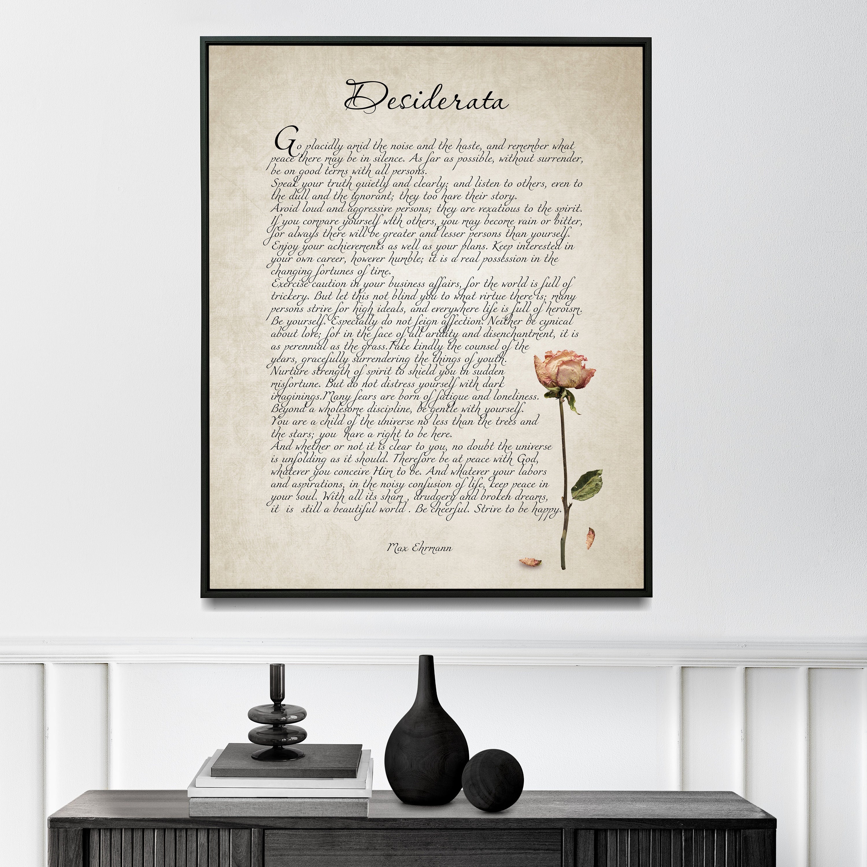 Desiderata Poem , Desiderata Art ,poetry Wall Art , Inspirational Quote ...