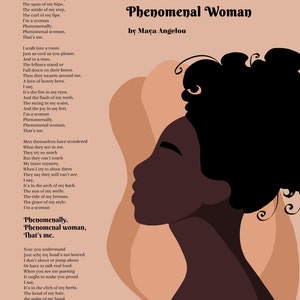 Maya Angelou Poem ,phenomenal Woman, Motivational Wall Art , Black ...