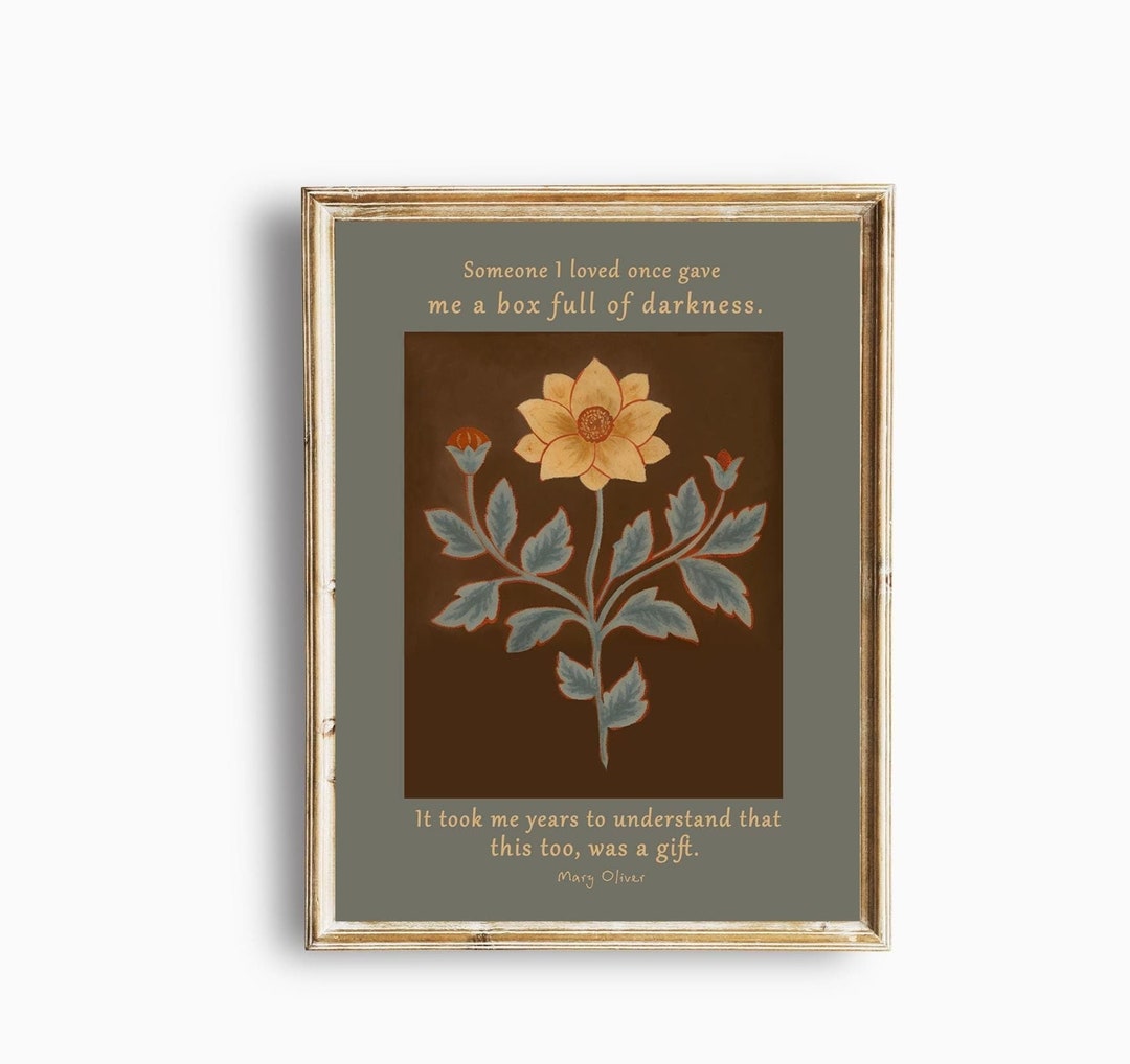 Mary Oliver Quote Wall Art, Someone I Loved, Book Lovers Gifts, Folk ...