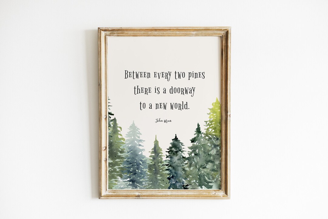 John Muir Quote Between Every Two Pines Quote Art - Etsy