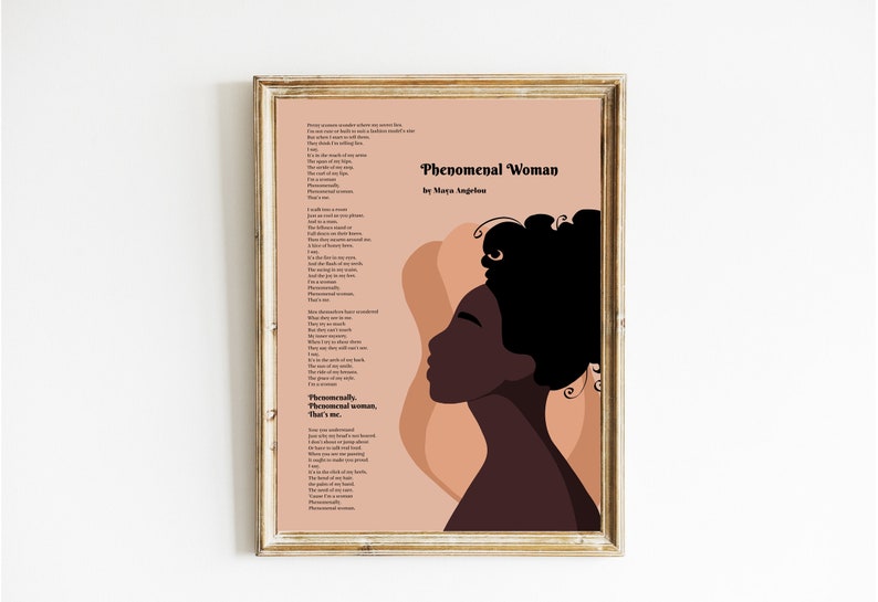 Maya Angelou Poem phenomenal Woman Motivational Wall Art - Etsy