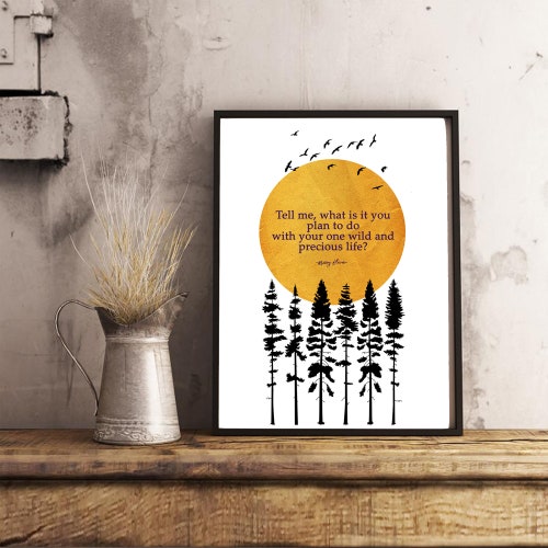 Printable Quote Mary Oliver Your Precious Life Poetry Quote Etsy