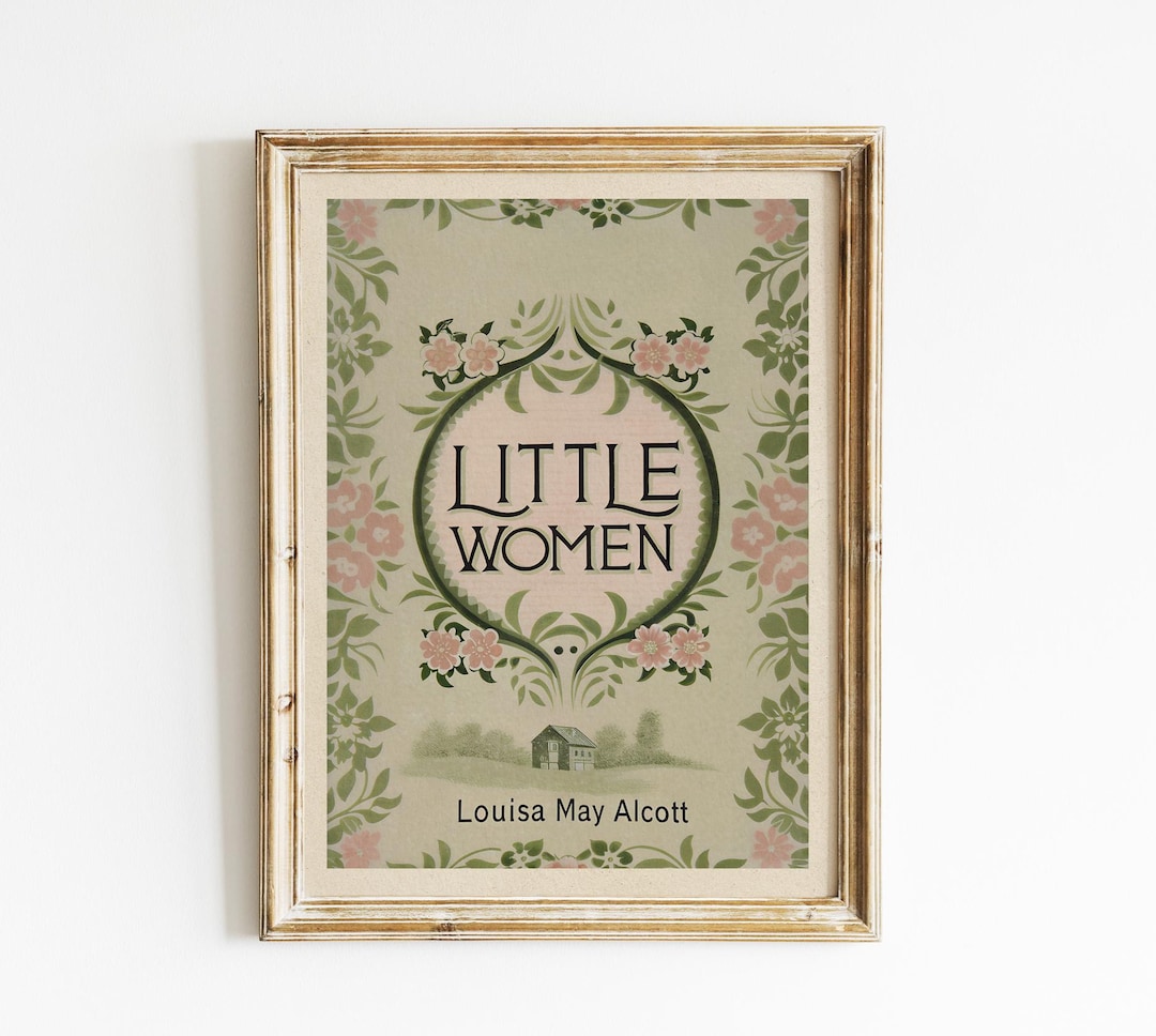 Little Women Book Cover Print, Romantic Vintage Bookish Wal Art ...
