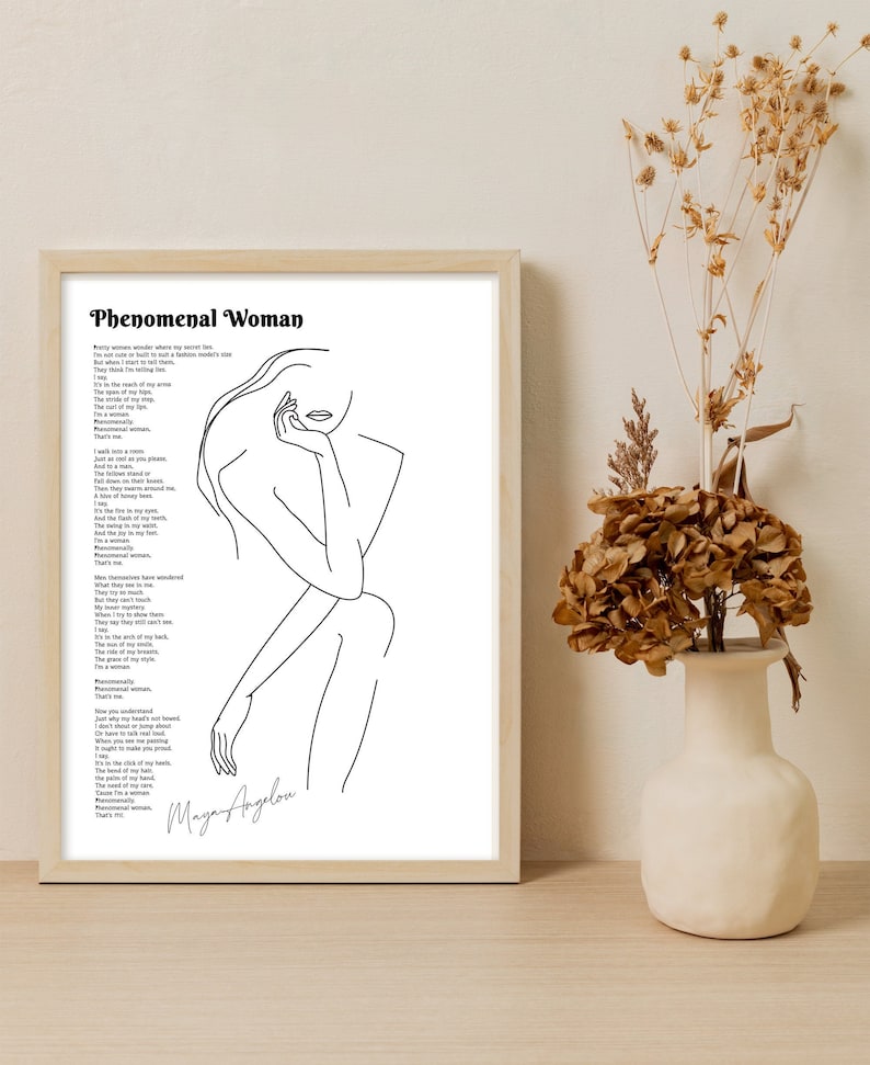 Maya Angelou Poem phenomenal Woman Motivational Wall Art - Etsy