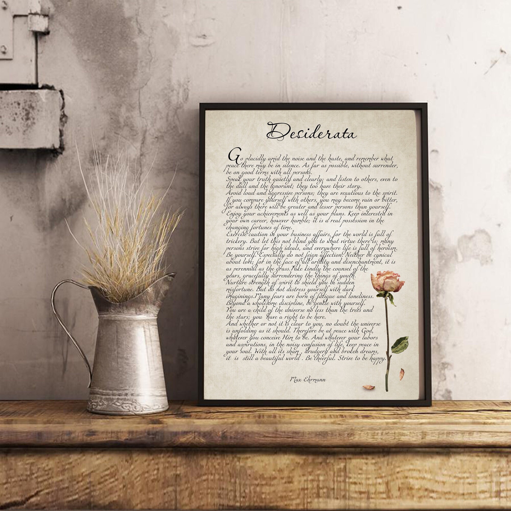 Desiderata Poem , Desiderata Art ,poetry Wall Art , Inspirational Quote ...