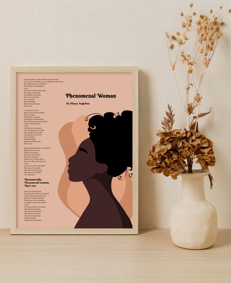 Maya Angelou 'phenomenal Woman' Poem Art Print (digital Download) - Etsy