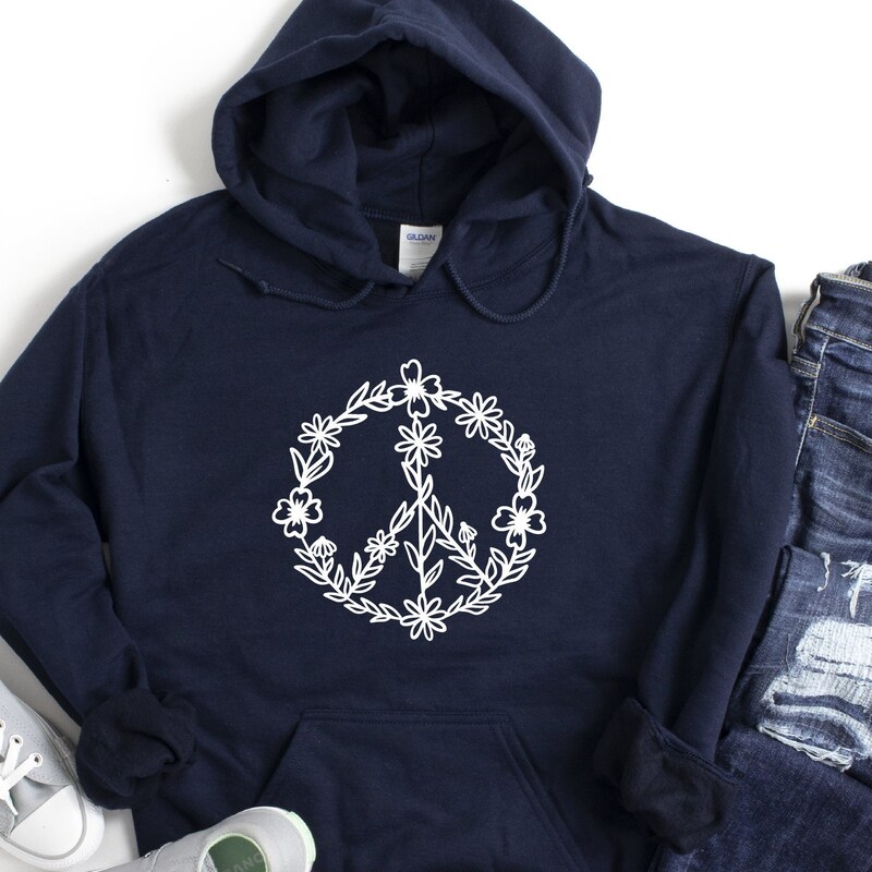 Floral Peace Sign - Etsy