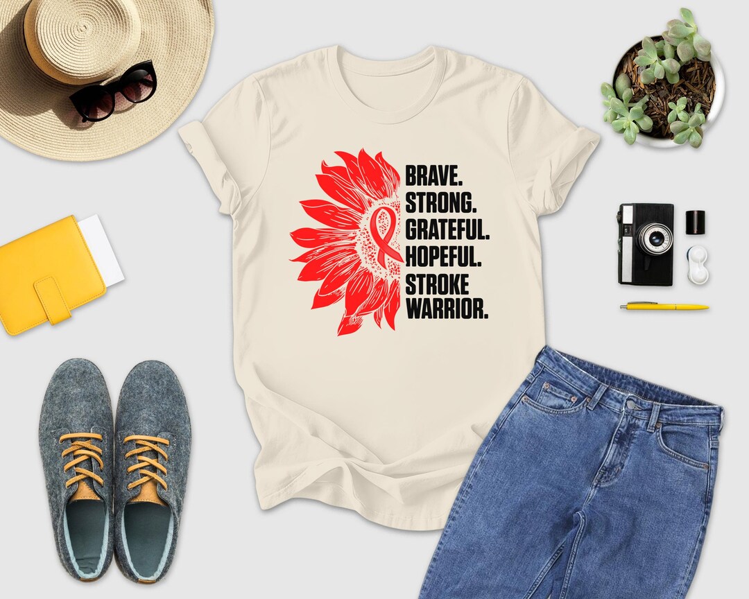 Brave Strong Stroke Warrior Shirt, Awareness Shirt, Stroke Survivor Tee ...