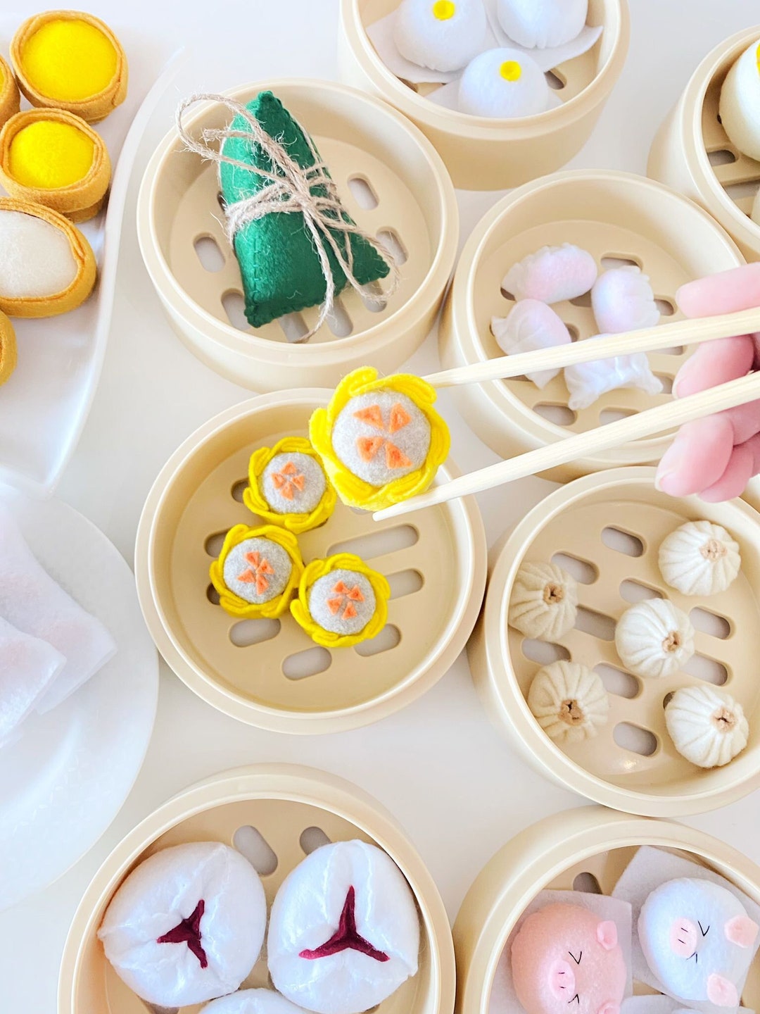 Felt Food Toys - Dim Sum Pork Dumplings, Siu Mai 燒賣 Pretend Play Yum ...