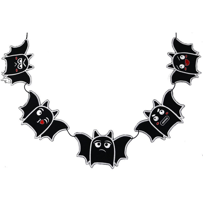 Tela con emoji de murciélago Wack-a-Doo negra - Etsy México