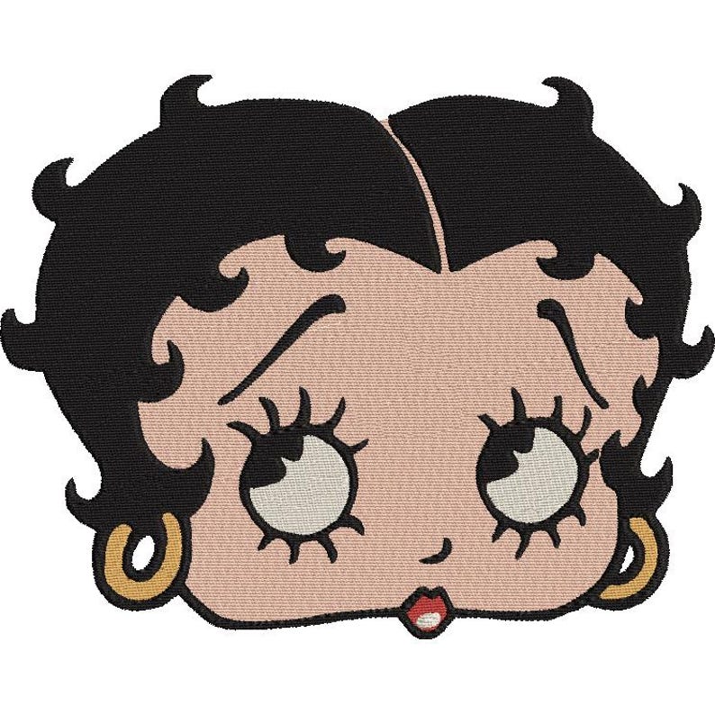 Betty Boop 1930s Cartoon Machine Embroidery File SZ 6in X 8in (instant ...