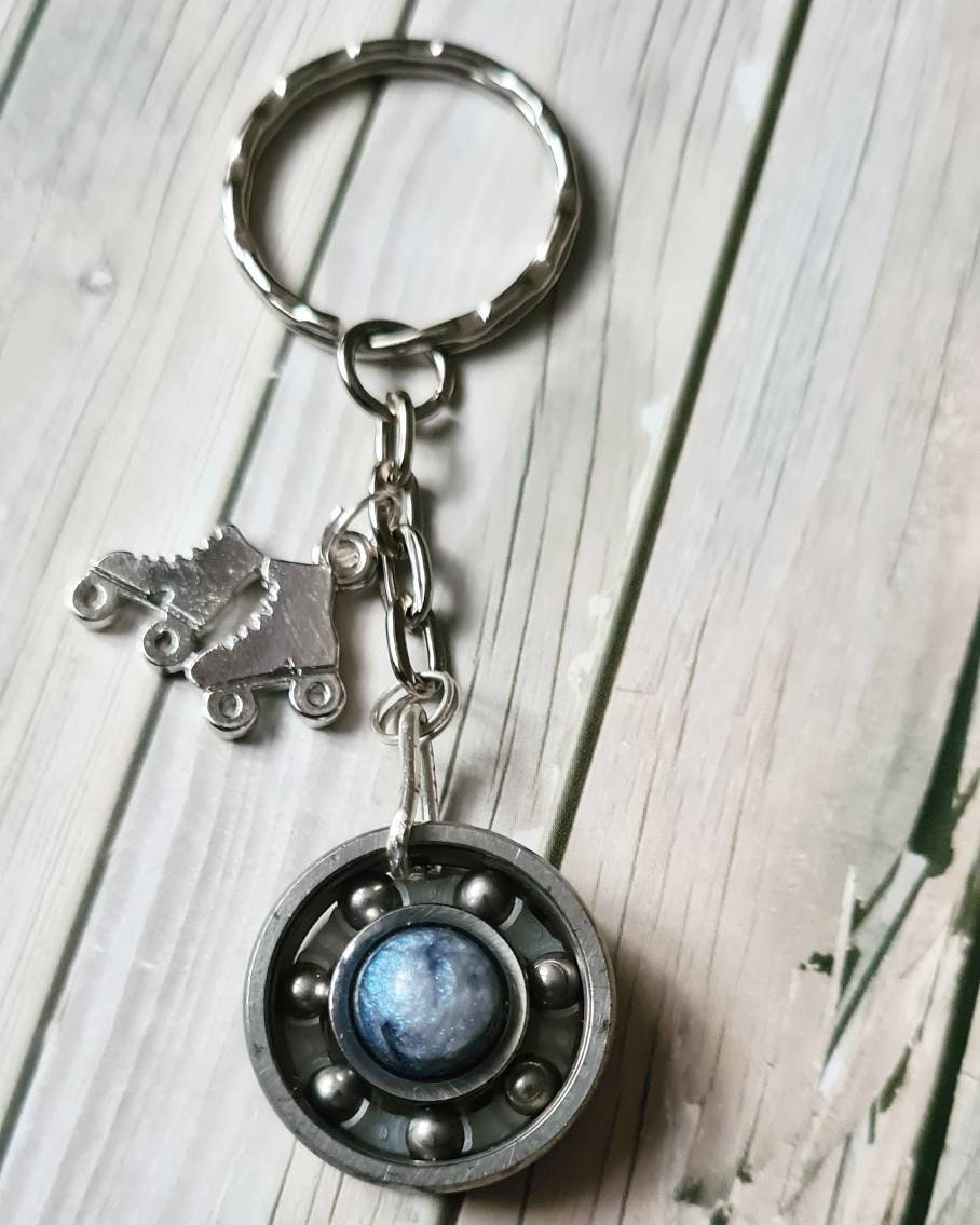 Roller skate bearing necklace / keyring, roller derby jewellery ...
