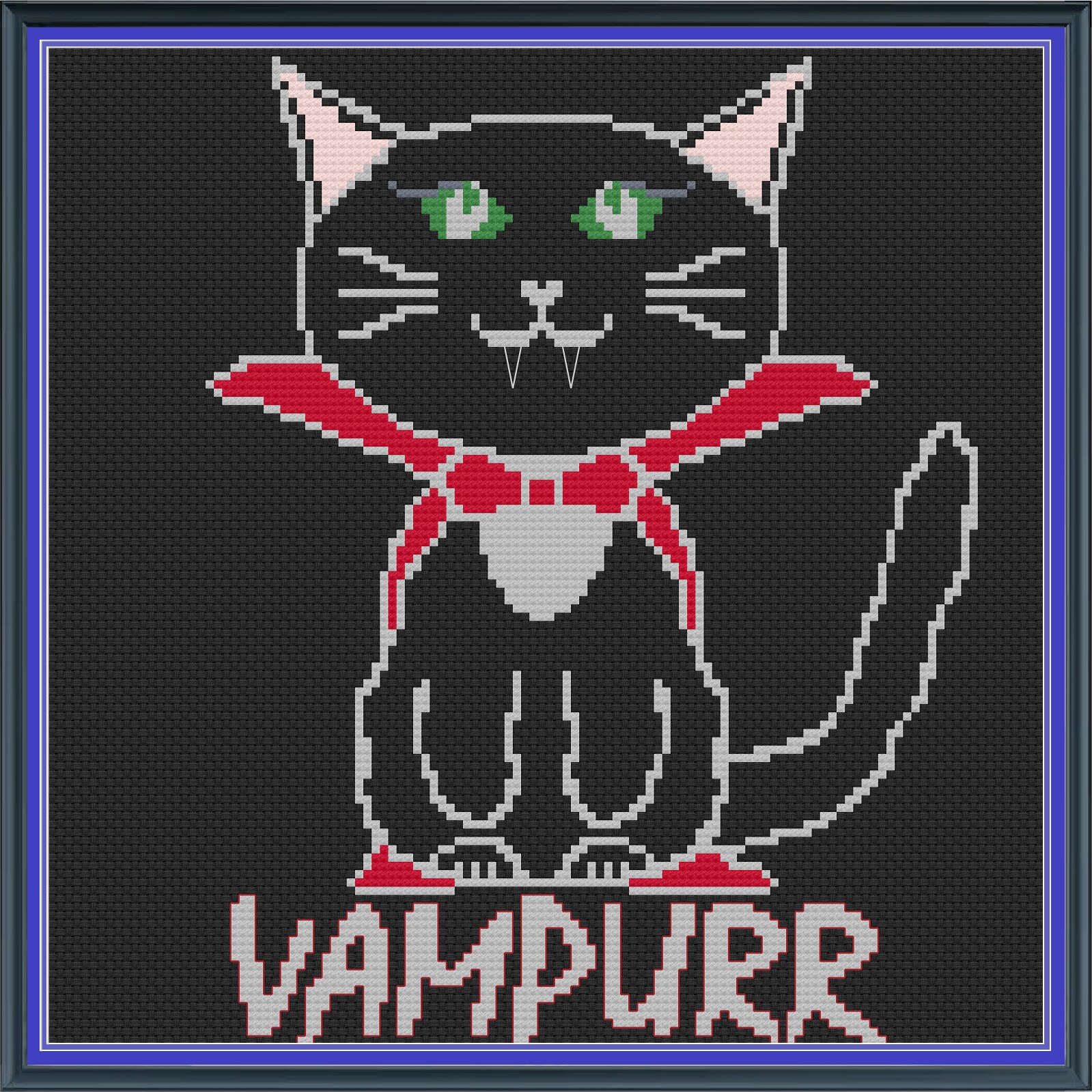 Vampurr Cross Stitch Pattern PDF Download Funny Halloween - Etsy