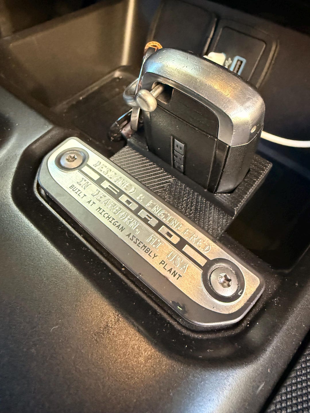 Key Fob Holder Compatible With Ford Bronco : Rugged PETG Console Mount ...