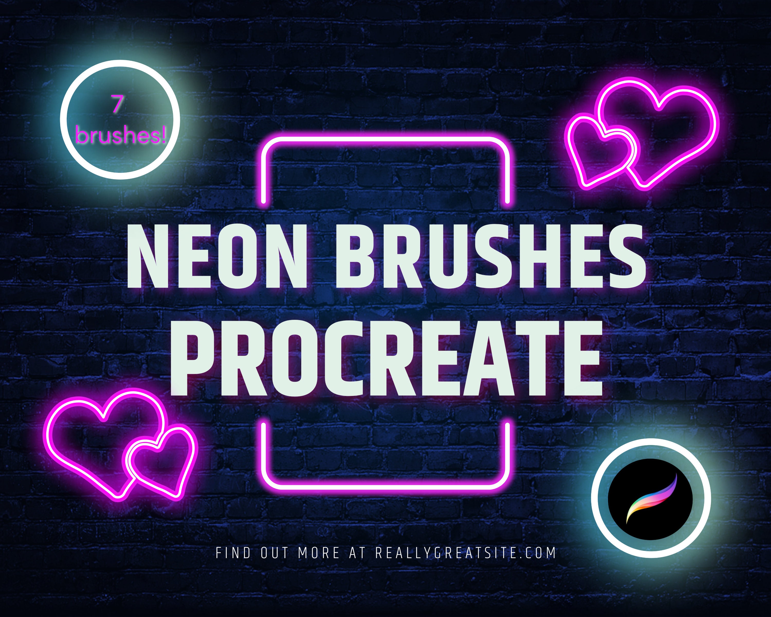 Neon Brushes for Procreate X 7 Instant Download Digital - Etsy