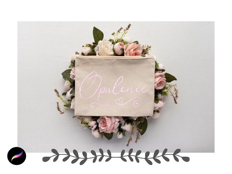 Opulence Procreate Lettering Calligraphy Brush Includes 2 Colour ...