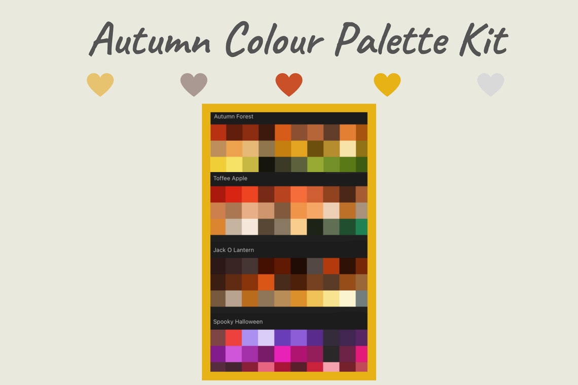 Autumn Procreate Colour Palette / Swatches X 4 - 120 Colours - Instant ...