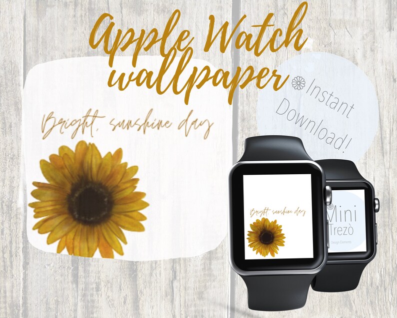 Watercolour Sunflower Sunshine Summer Apple Watch Wallpaper - Etsy