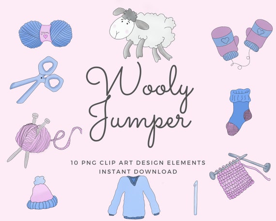 Hand Drawn Clip Art 10 PNG Design Elements/illustrations | Etsy