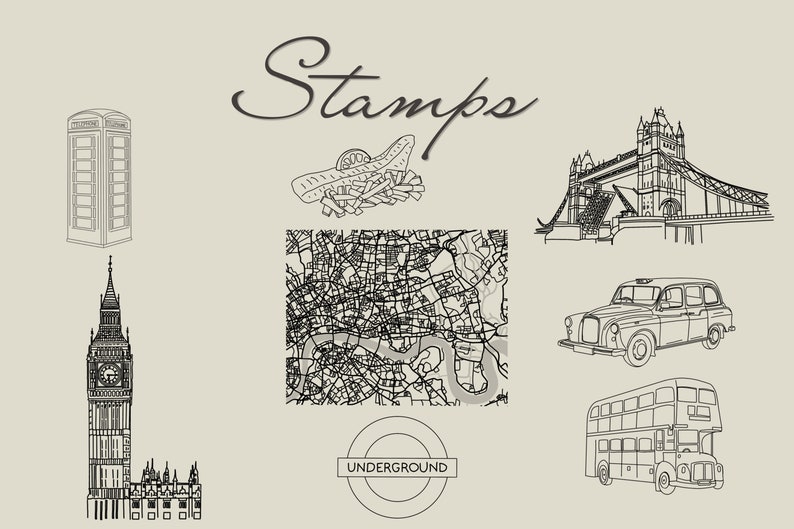 London Stamps for Procreate - X 8 - Digital Download - Etsy