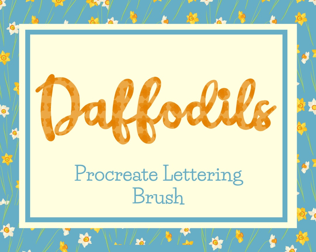 Daffodils Lettering Brush for Procreate Instant Download - Etsy