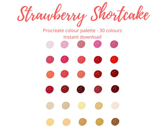 Strawberry Shortcake Procreate Colour Swatch / Palette 30 - Etsy