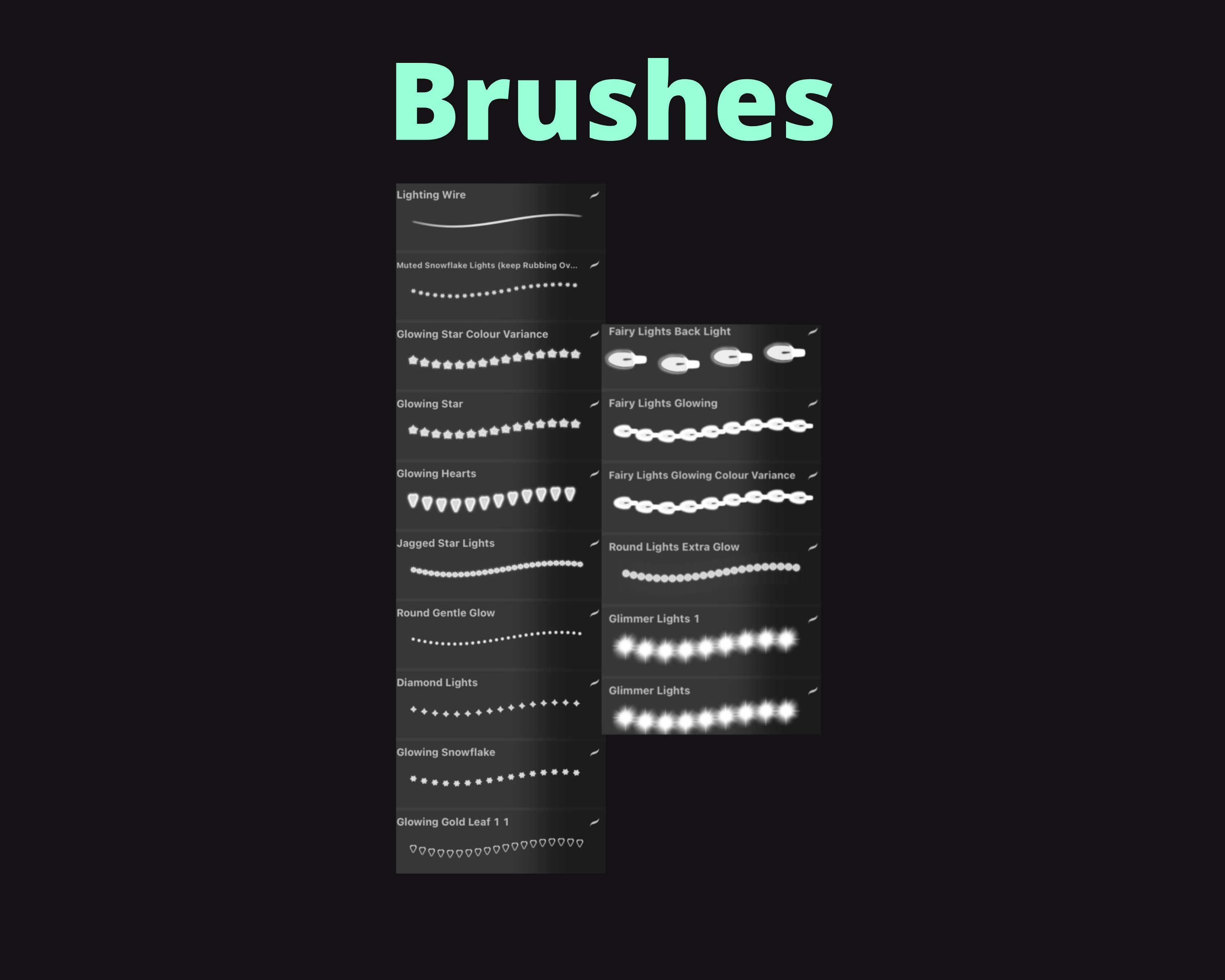 Procreate String Lights Brushes - Luminescent Art, Wreath Creation ...