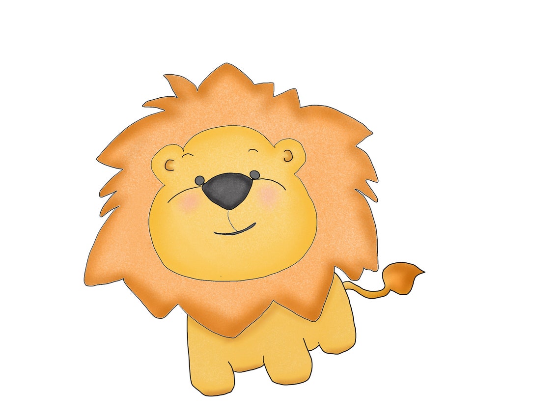 Hand Drawn Clip Art Zoo Animals Individual Design Elements | Etsy