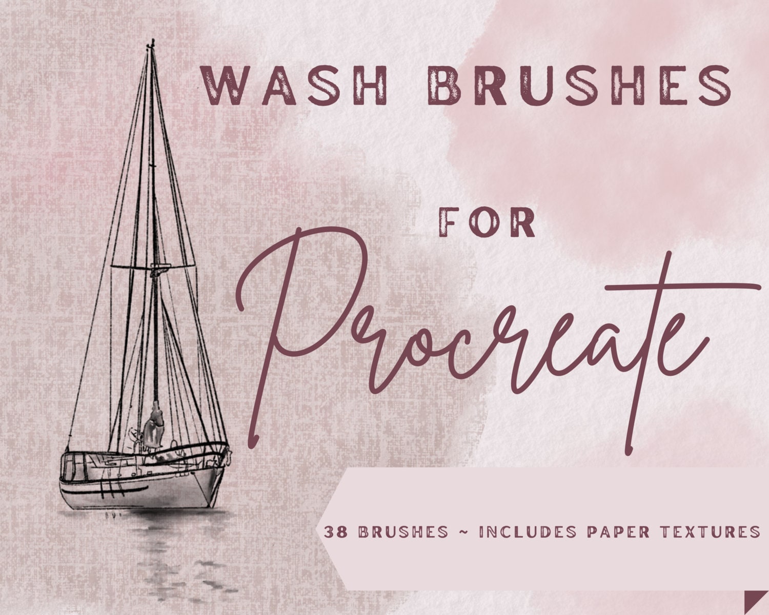 Ink and Watercolour Wash Brushes for Procreate 38X Brushes Includes ...