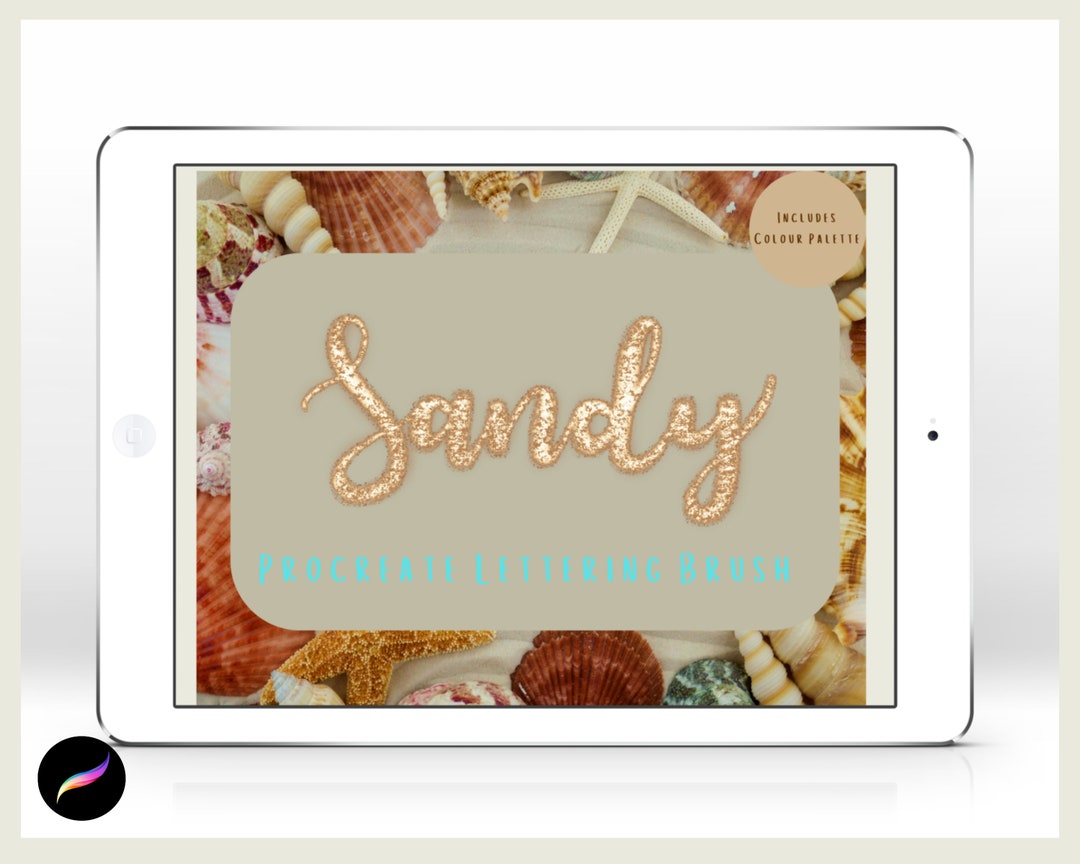 Sandy Calligraphy / Lettering Brush for Procreate - Includes Colour ...