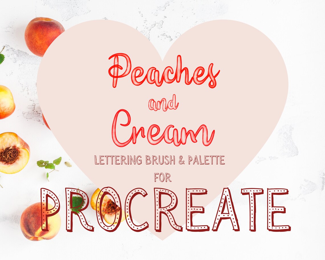 Peaches and Cream Lettering Brush and Palette Procreate 5 - Etsy UK