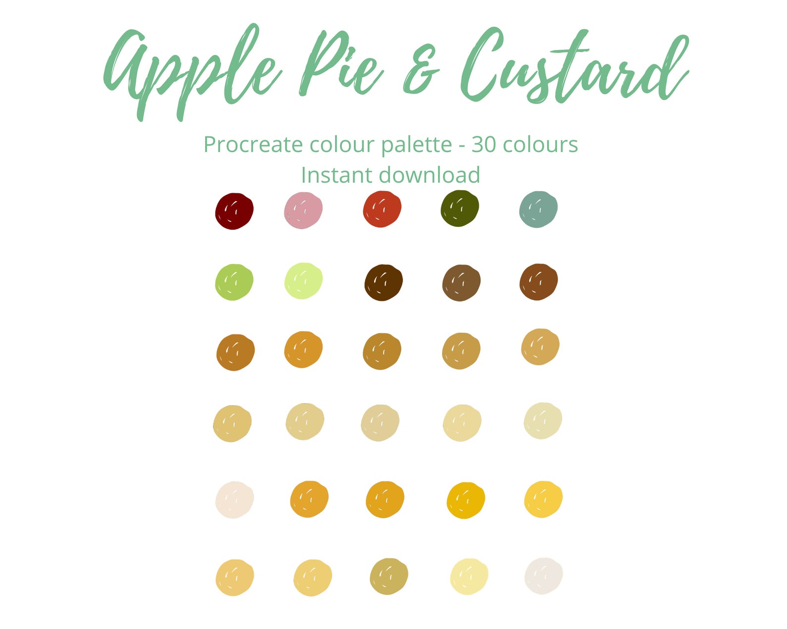 Apple Pie and Custard Colour Palette / Swatch / Composition Chart - for ...