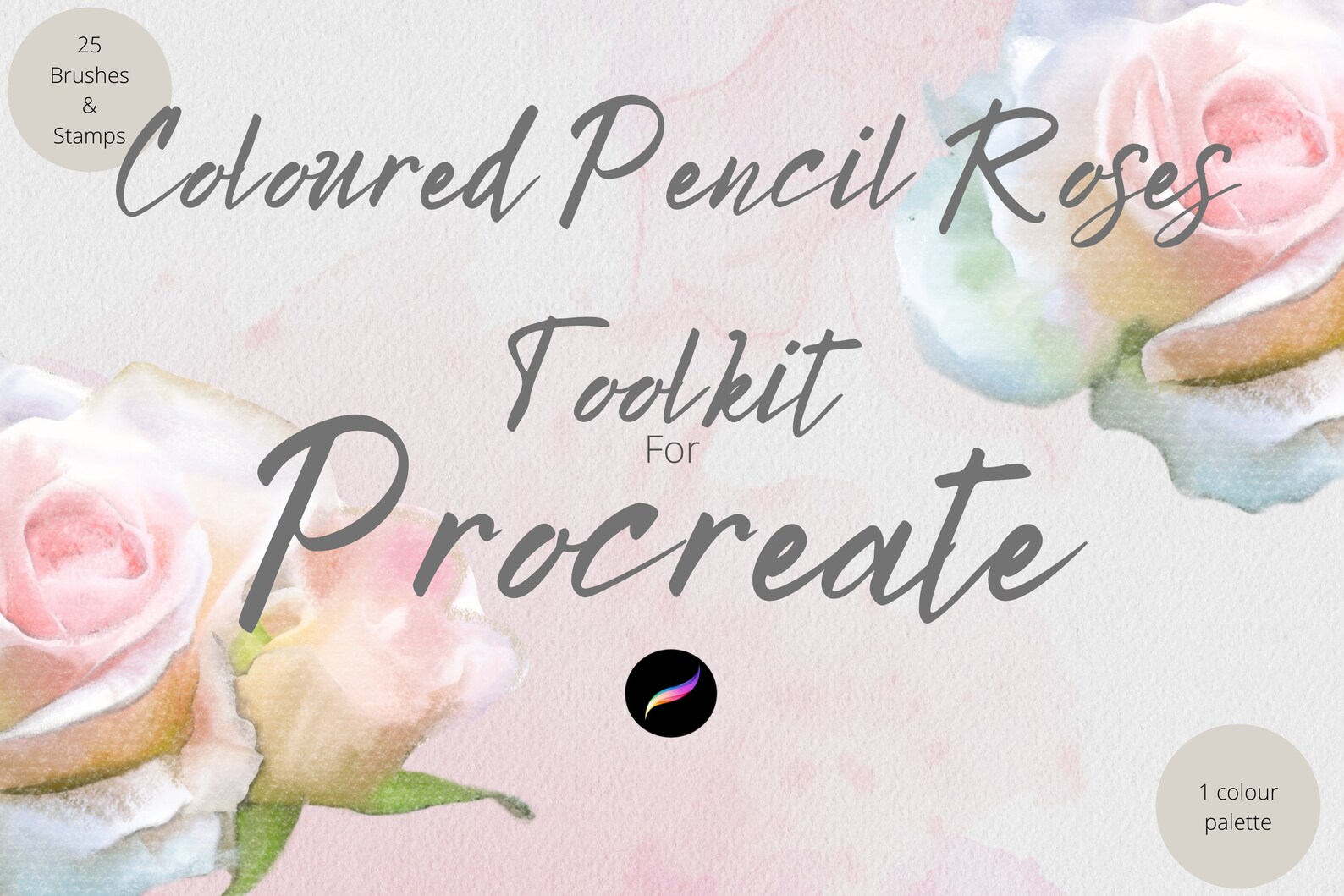 Procreate Coloured Pencil Roses Toolkit - Brushes X 30 Includes Stamps ...