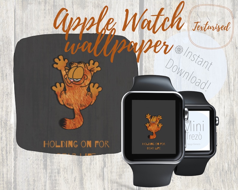 Inspired by garfield Cat Apple Watch Wallpaper 38-42mm Instant Download ...