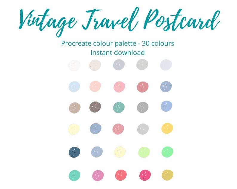 Vintage Travel - Procreate Colour Swatch / Palette - 30 Colours ...