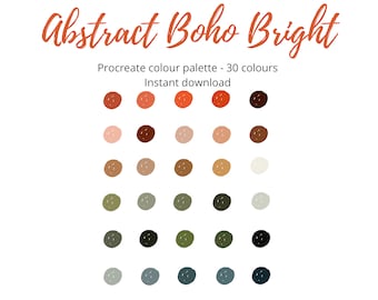 Abstract Boho Pastels Procreate Colour Palette / Swatch X 30 | Etsy