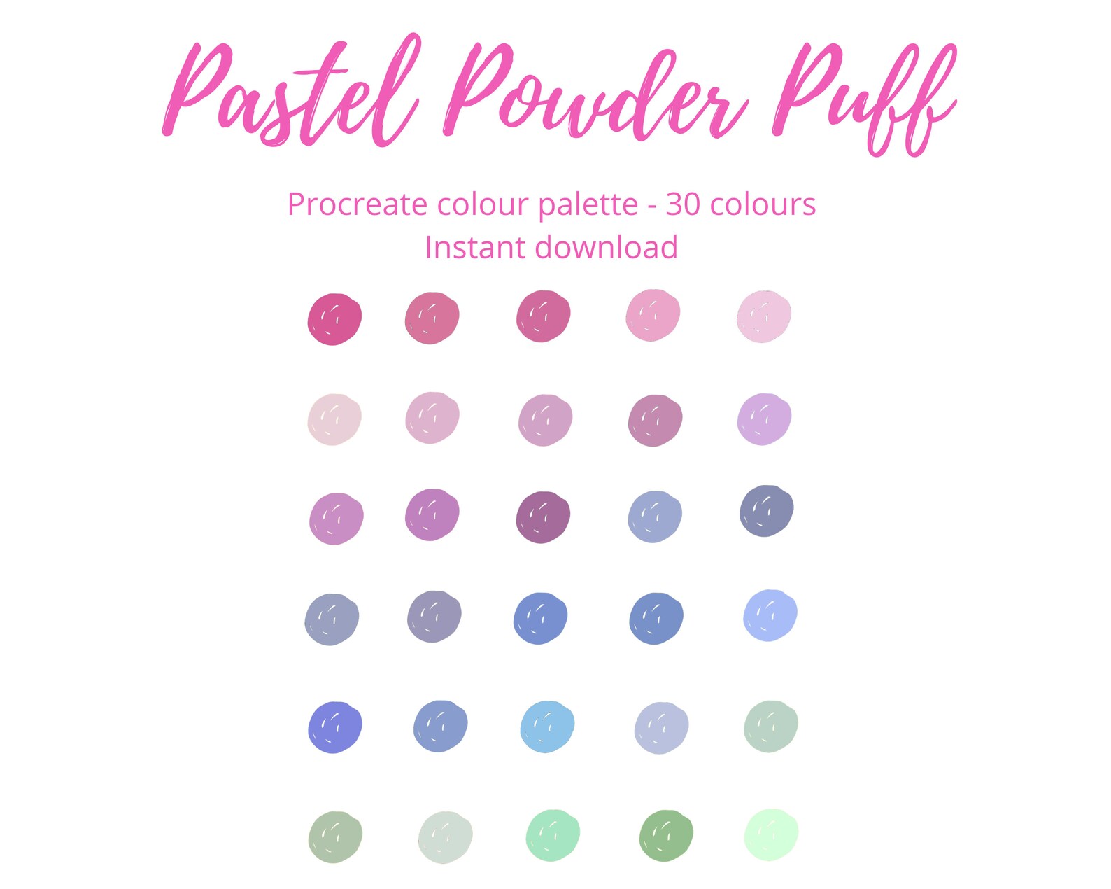 Pastel Colours - Procreate Swatch / Colour Palette - 30 Shades ...