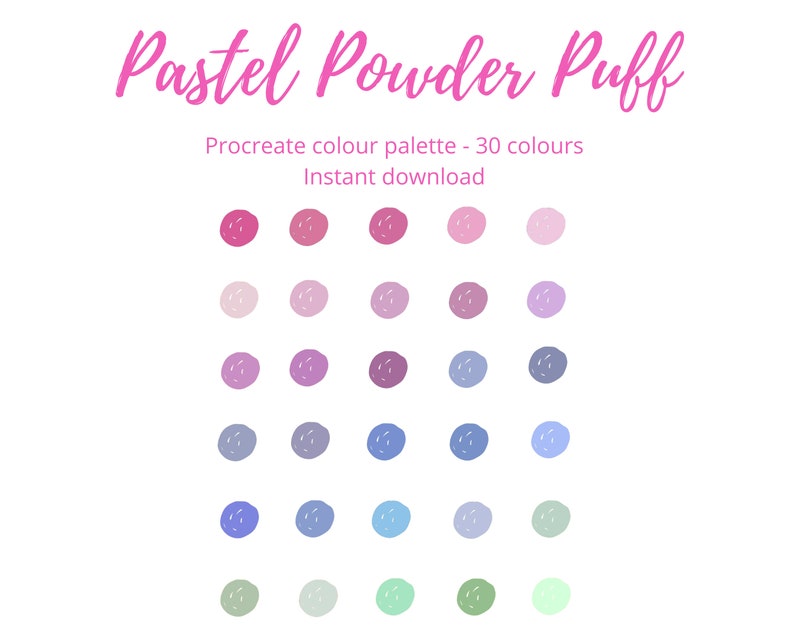 Pastel Colours - Procreate Swatch / Colour Palette - 30 Shades ...