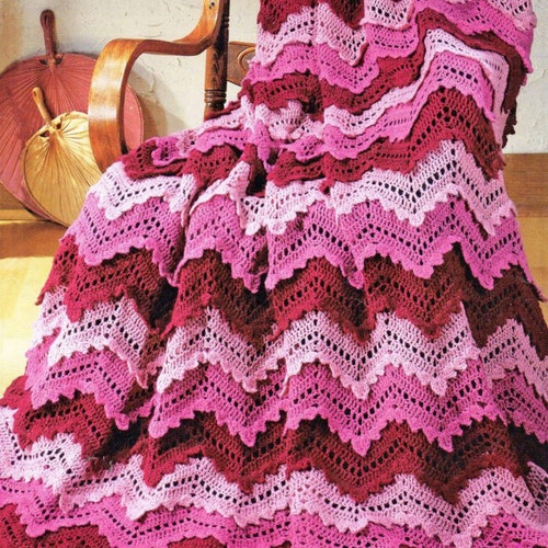 Vintage Crochet Pattern Pretty Pyramid Afghan PDF Instant - Etsy
