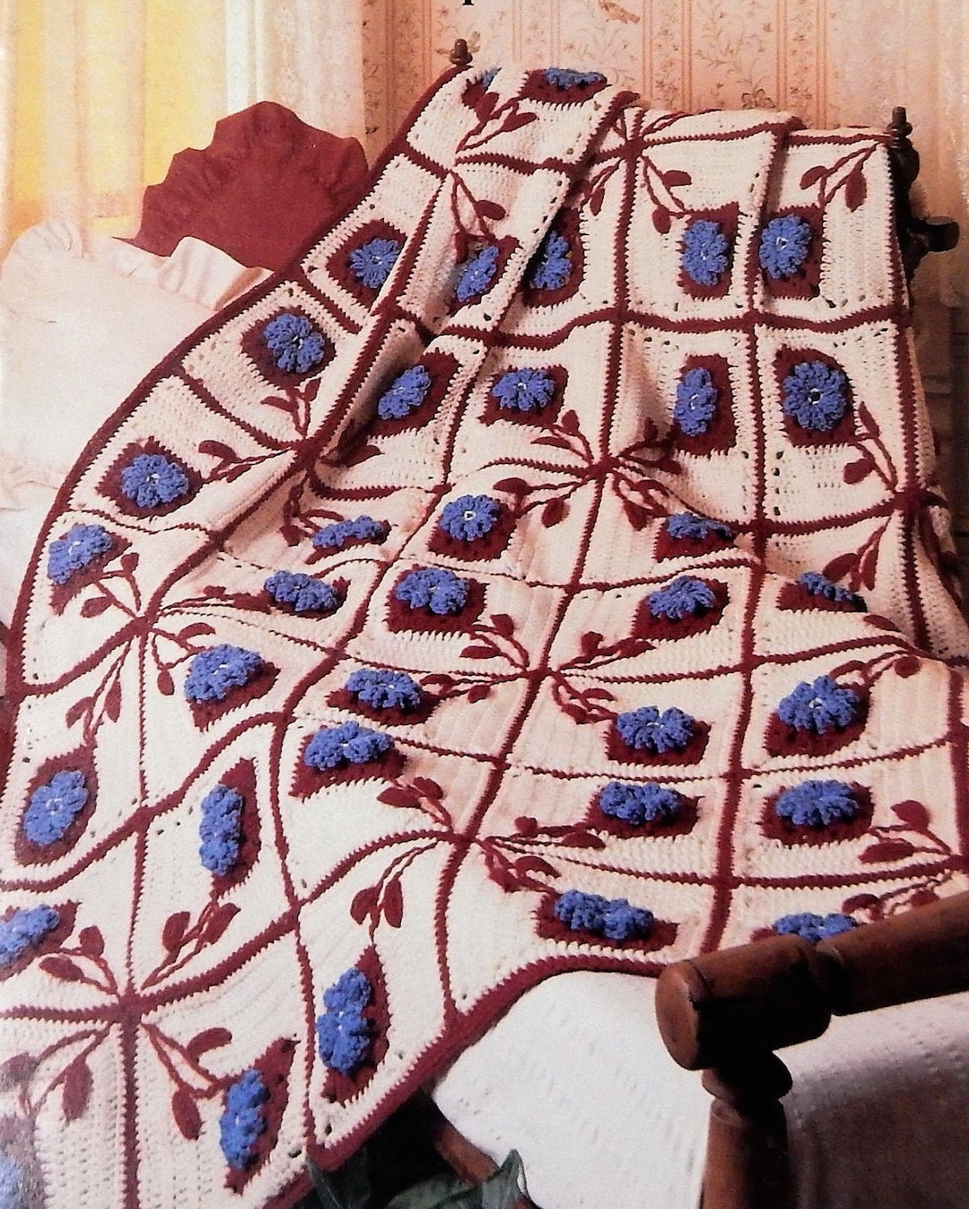 Vintage Pennsylvania Dutch Crochet Afghan Pattern / Handmade Blanket ...