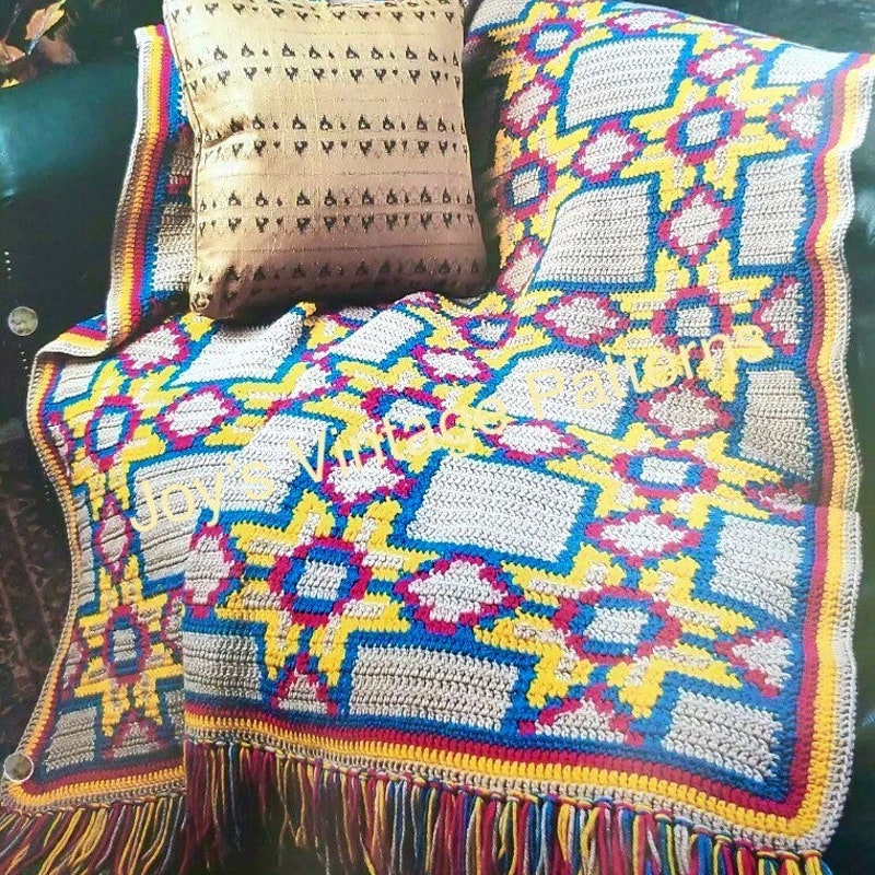 Crochet Aztec Afghan - Etsy